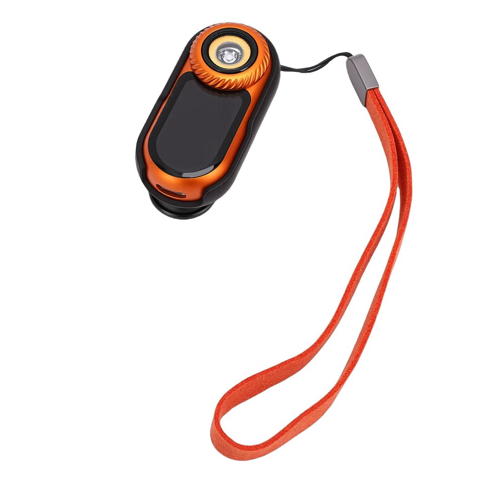 Orange Small LED Flashlight With RGB Pixels Display Aluminum Adjustable ...