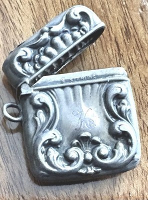 ANTIQUE ART NOUVEAU STERLING SILVER STAMP HOLDER BOX FOR CHATELAINE | eBay