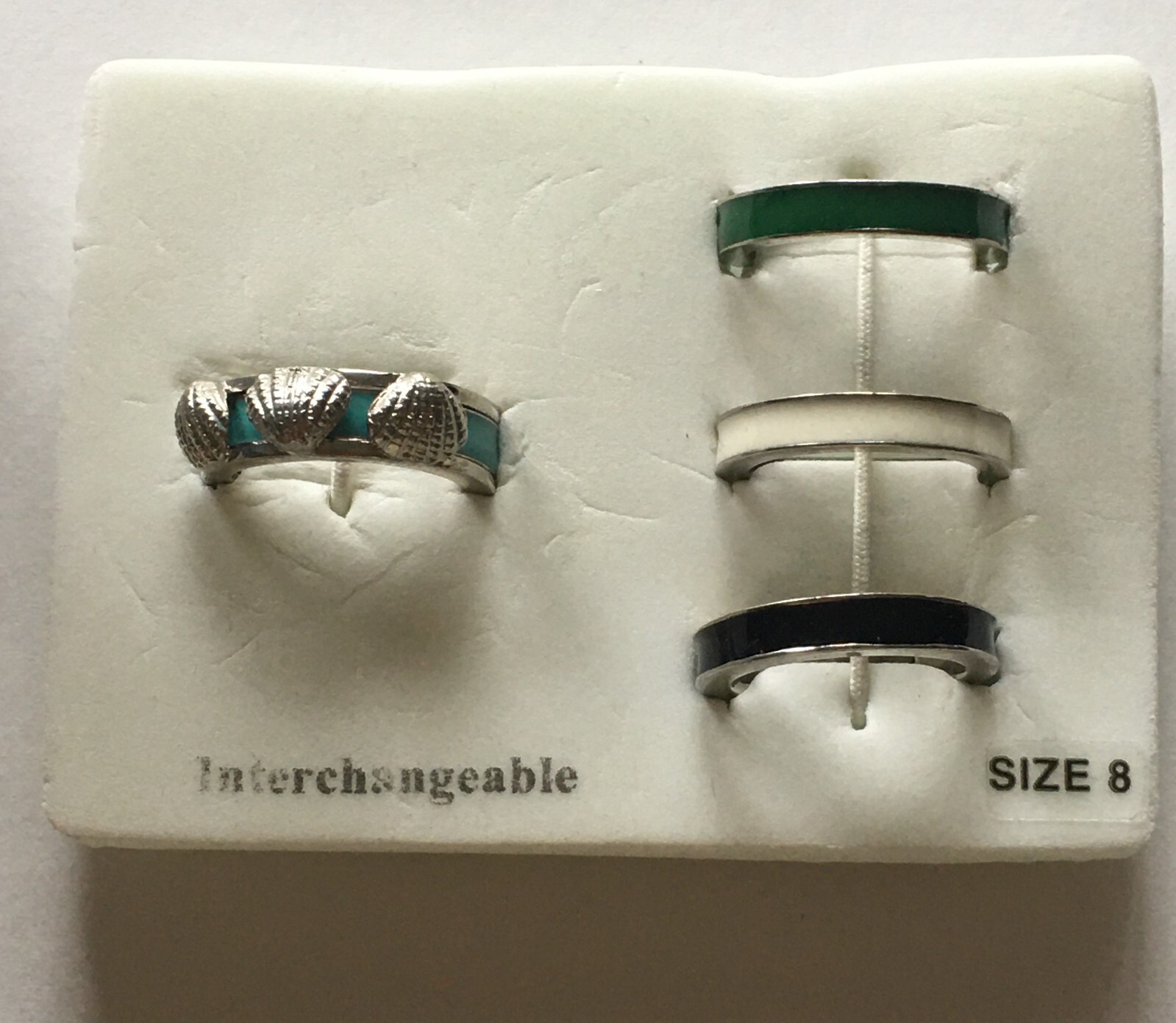 5 pc. Multi-Color Interchangeable Ring Set Seashell Base Size 8 | eBay