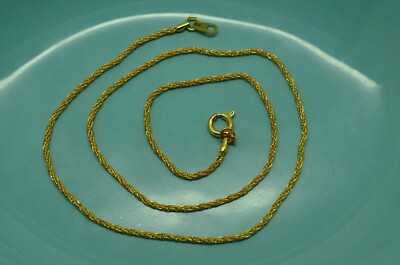 15" YELLOW GOLD BRAIDED BYZANTINE ROPE HYBRID CHAIN SPRING RING CLASP ...