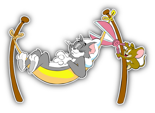 Tom And Jerry Relax Cartoon Car Bumper Sticker Decal 5'' x 3'' | eBay