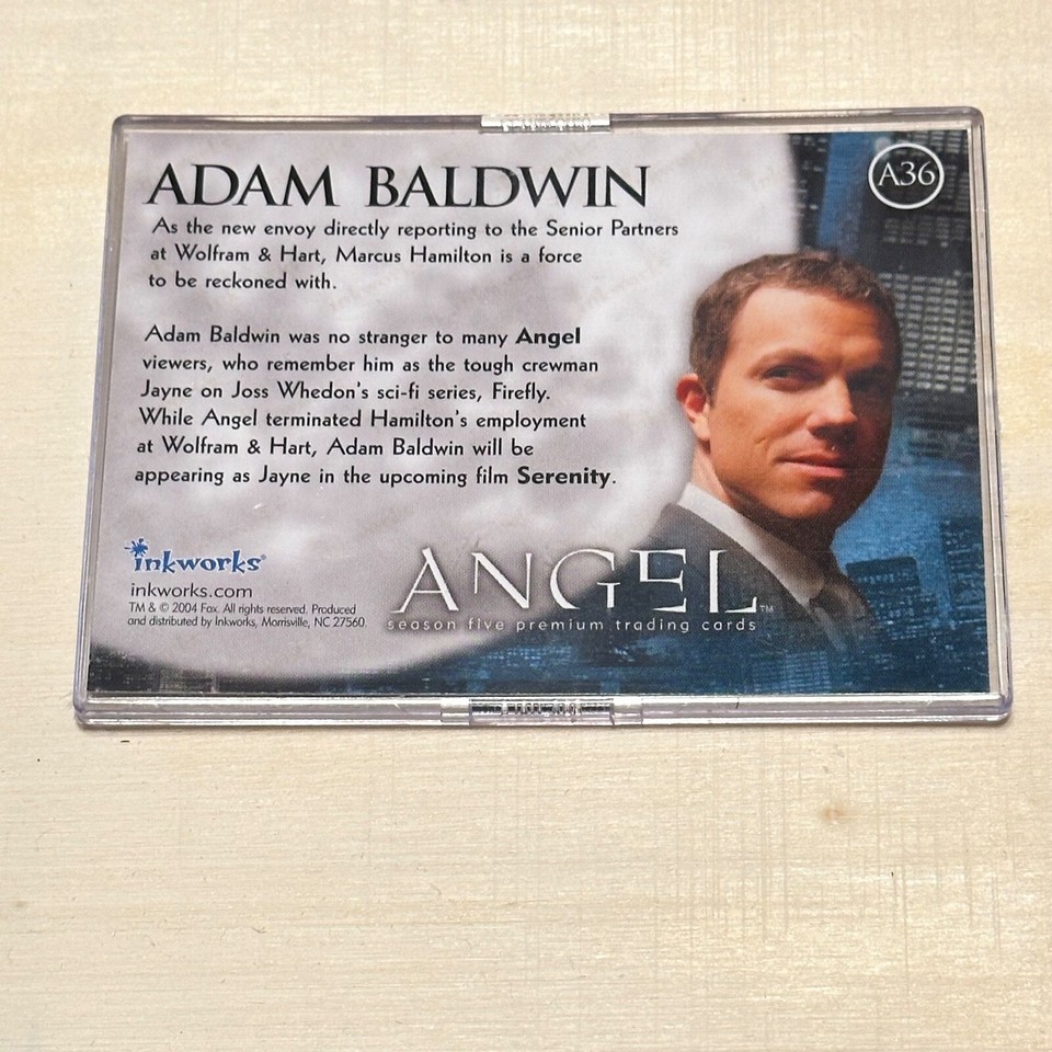 Angel Inkworks Autographed Card A36 Adam Baldwin as Marcus Hamilton ...