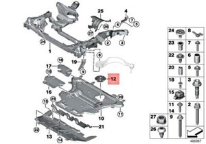 Genuine BMW X5 M X6 F15 F16 G30 G31 Cover Reinforcement Plate Rear ...