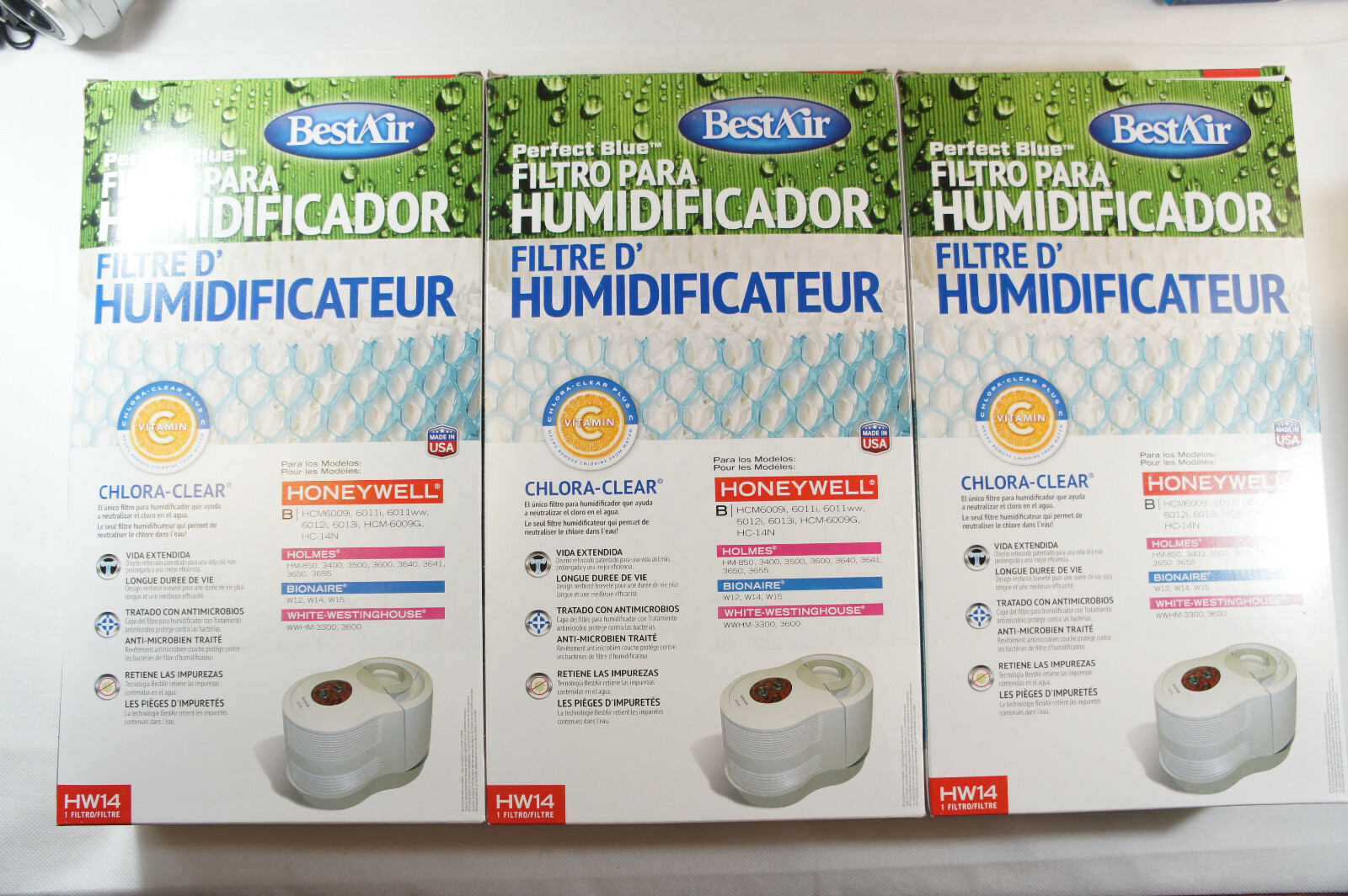 3 Box BestAir Humidifier Filter HW14 Compatible w/ Honeywell, Holmes ...
