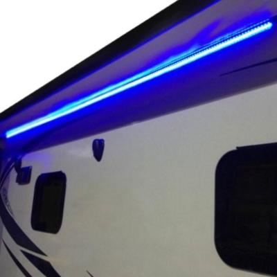 2 RecPro RV 12' Blue Led Awning Party Light with Mounting Channel Black ...