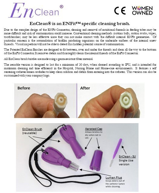 30 Day Reusable ENCLEAN BRUSH for cleaning ENFit Enteral Connectors | eBay