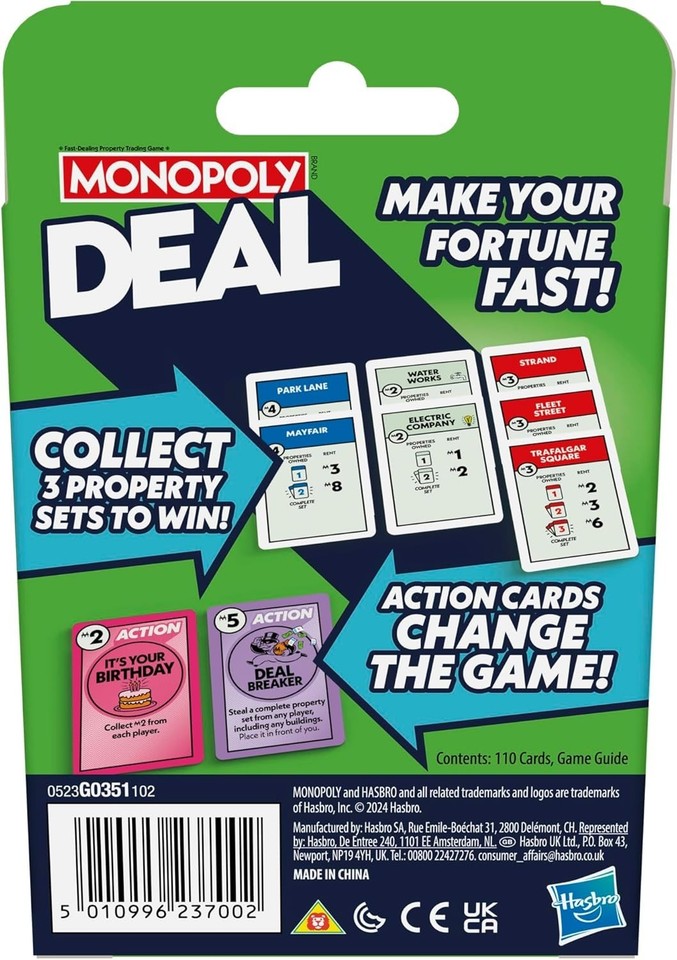 Family-Friendly Monopoly Deal Strategy Card Game - Perfect for ...