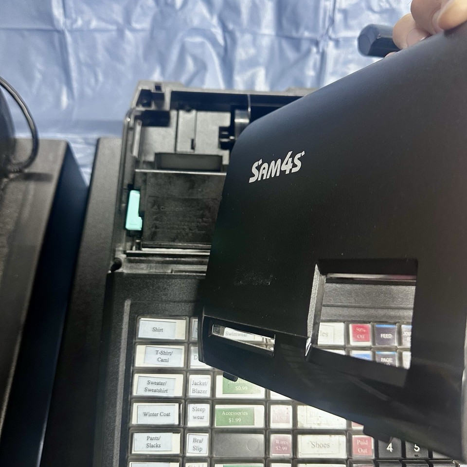 SAM4S SPS-300 Series SPS-345 Retail Cash Register + Keys & Thermal ...
