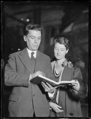 Singer Nora Hill and the male lead at rehearsal for the opera The - Old ...