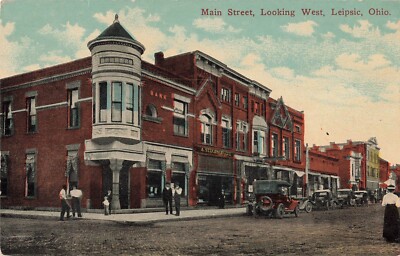 Leipsic, Ohio Postcard Main Street Classic Cars About 1915. Y5 | eBay