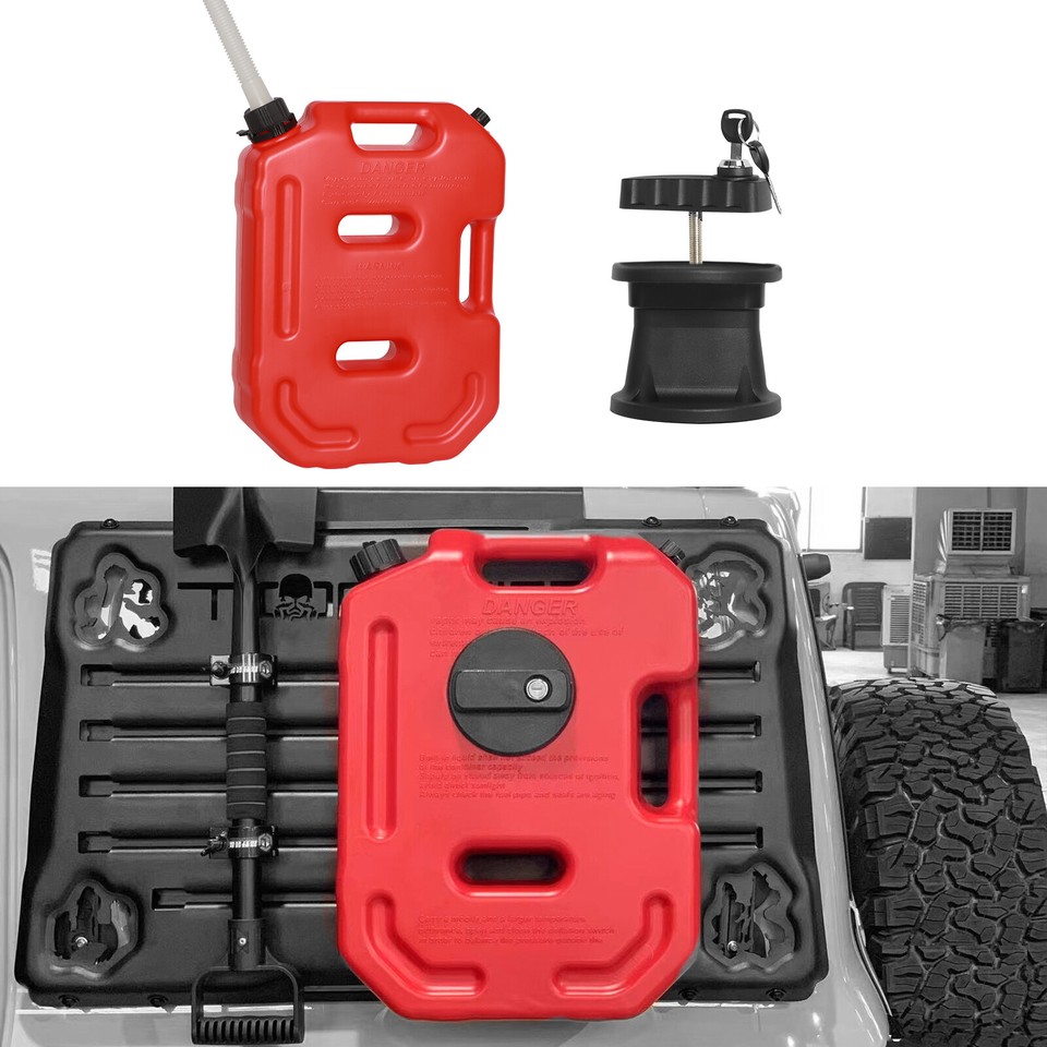 Red 10L Fuel Tank Can Gasoline Pack Gas Container w/Lock Fits JEEP SUV ...