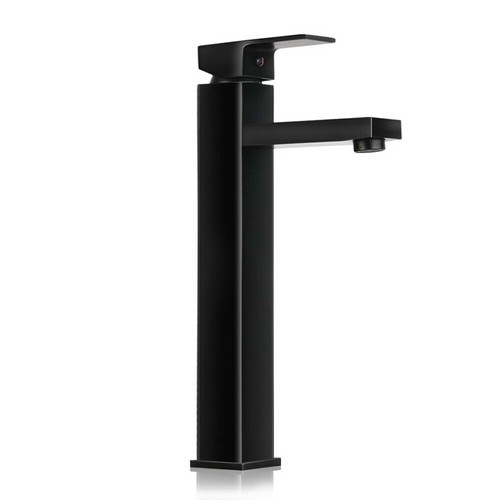 Bathroom Basin Mixer Tap Square Tall Faucet Vanity Laundry Black Cefito ...