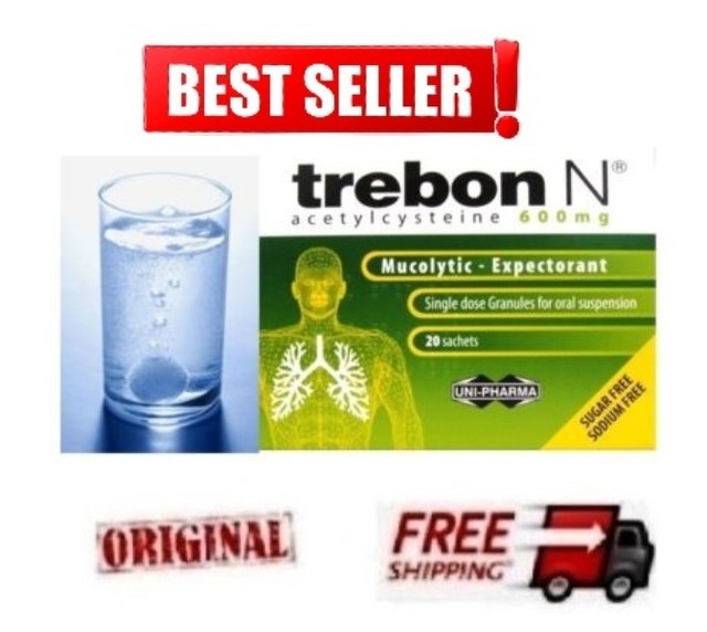 Trebon N Acetylcysteine 600mg Mycolytic Expectorant Effervesent 20 Sachets for sale online | eBay