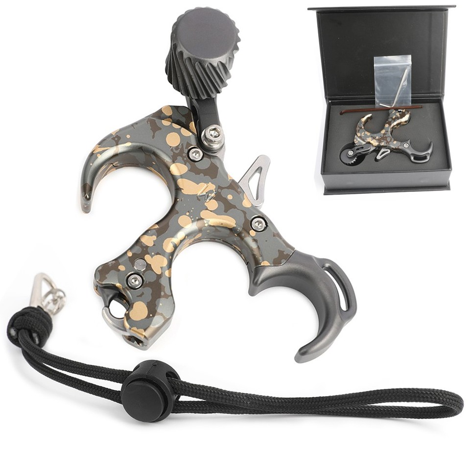 Compound Bow Release Aid 3 Finger Thumb Trigger Adjustable Archery ...