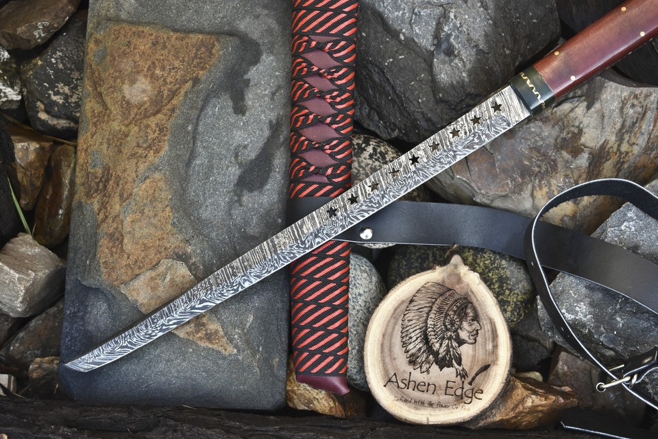 Ashen Edge Forged Twist Damascus Sword Corain Rare | eBay