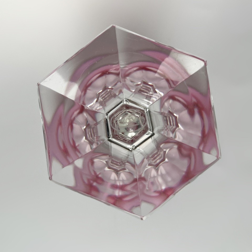 MOSER CRYSTAL WINE Pink CUT TO CLEAR wine glass | eBay