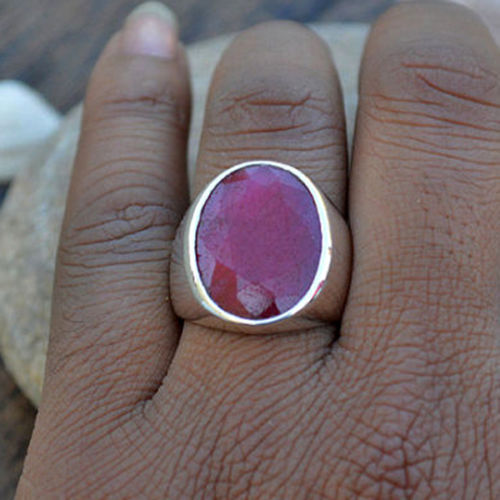 Genuine Raw Ruby Gemstone 925 Sterling Silver Artisan Handmade Men's Gift Ring | eBay