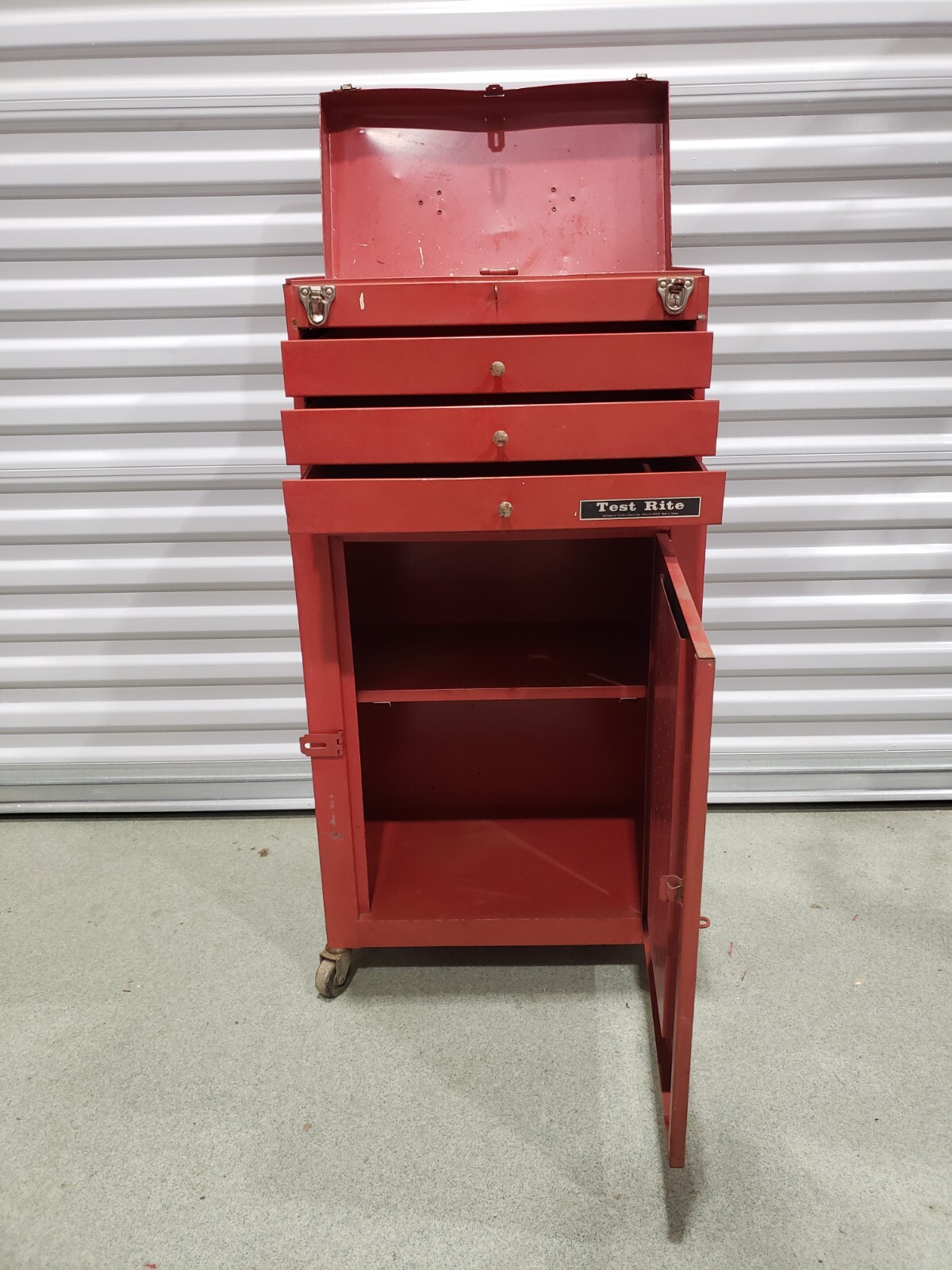 Test Rite Rolling Toolchest on Casters with Three Drawers and Bottom ...
