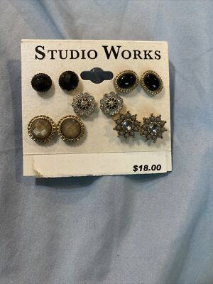 Studio Works Earrings On Card 5 Sets. Pierced | eBay