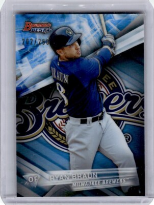2016 BOWMAN'S BEST BLUE REFRACTOR 202/250 #23 RYAN BRAUN | eBay
