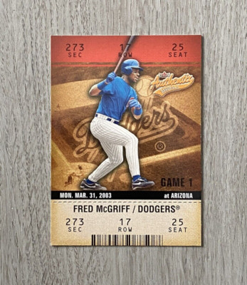 2003 MLB Fleer Authentix Baseball | Fred McGriff | #42 | Chicago Cubs ...