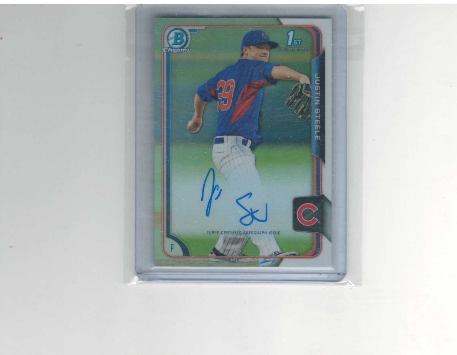 2015 1st Bowman Chrome Auto Refractor Justin Steele Rookie Rc #/499 ...