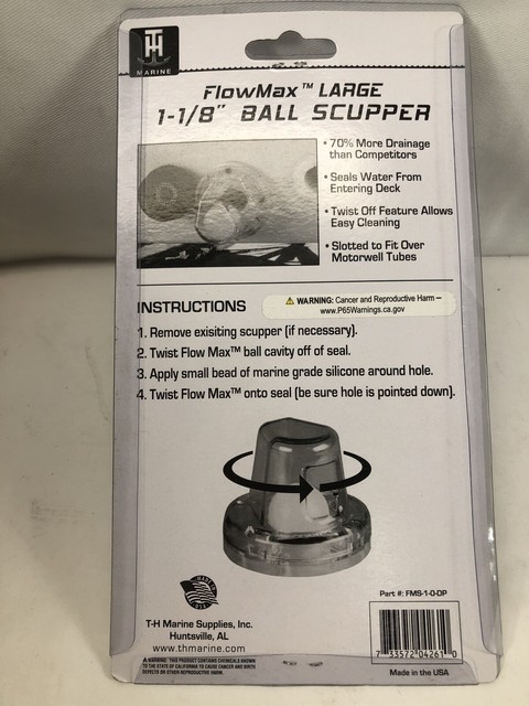 T-h Marine FMS10DP Flow Max EZ Clean Ball Scupper for sale online | eBay