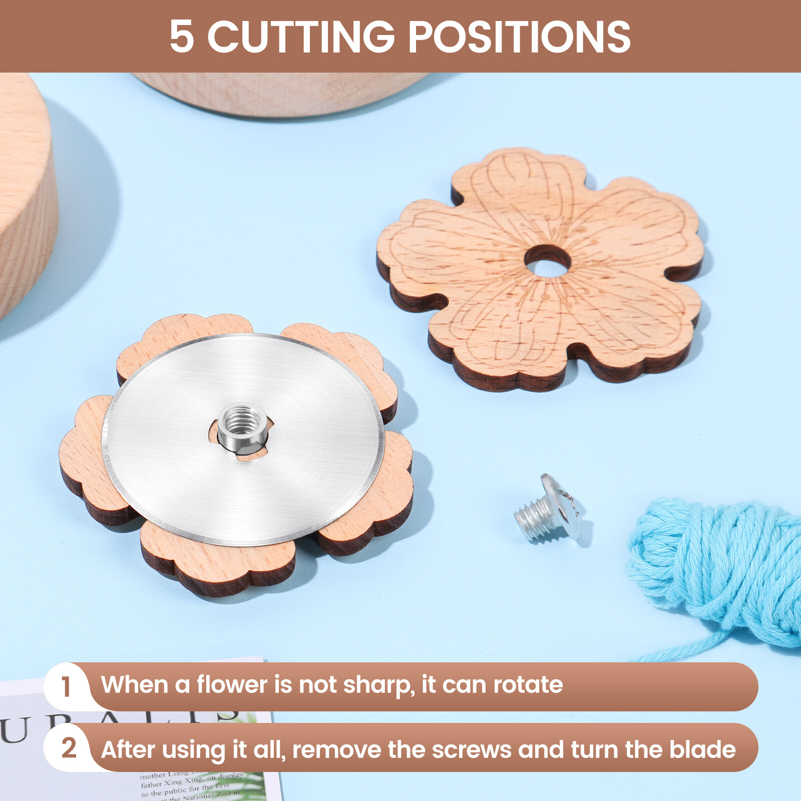 2Pcs Thread Cutter for Quilting Sewing Wooden Tabletop Yarn Cutter 5 ...