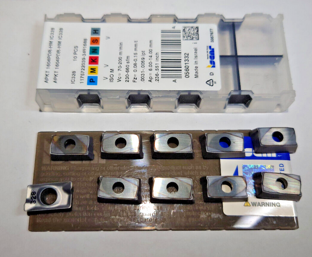 ISCAR APKT 1604PDR HM IC328 X 10 MILLING Helimill CARBIDE MILLING ...