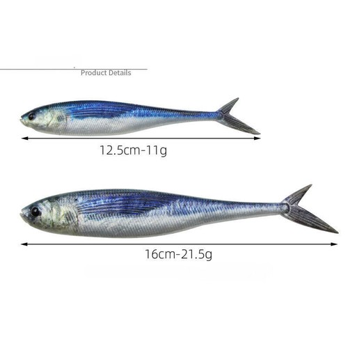 4PCS 12.5cm/16cm Soft Bait 3D Printing Lifelike Tuna Mackerel Fishing ...