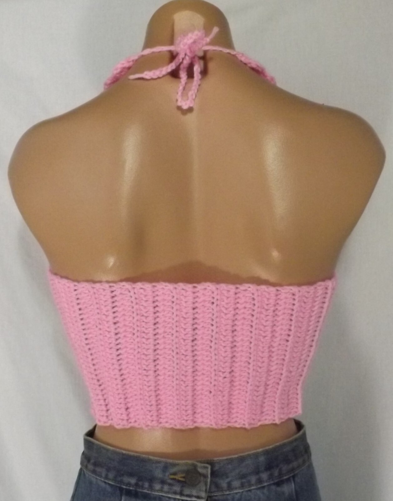 #8193 CUTE! HAND CROCHETED HALTER TOP SIZE SMALL/MEDIUM | eBay