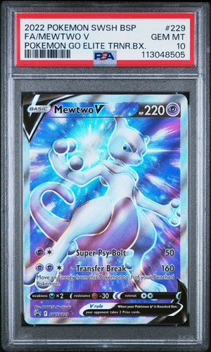 2022 Pokemon Go MEWTWO V 229 Full Art ETB Promo PSA 10 GEM MINT | eBay