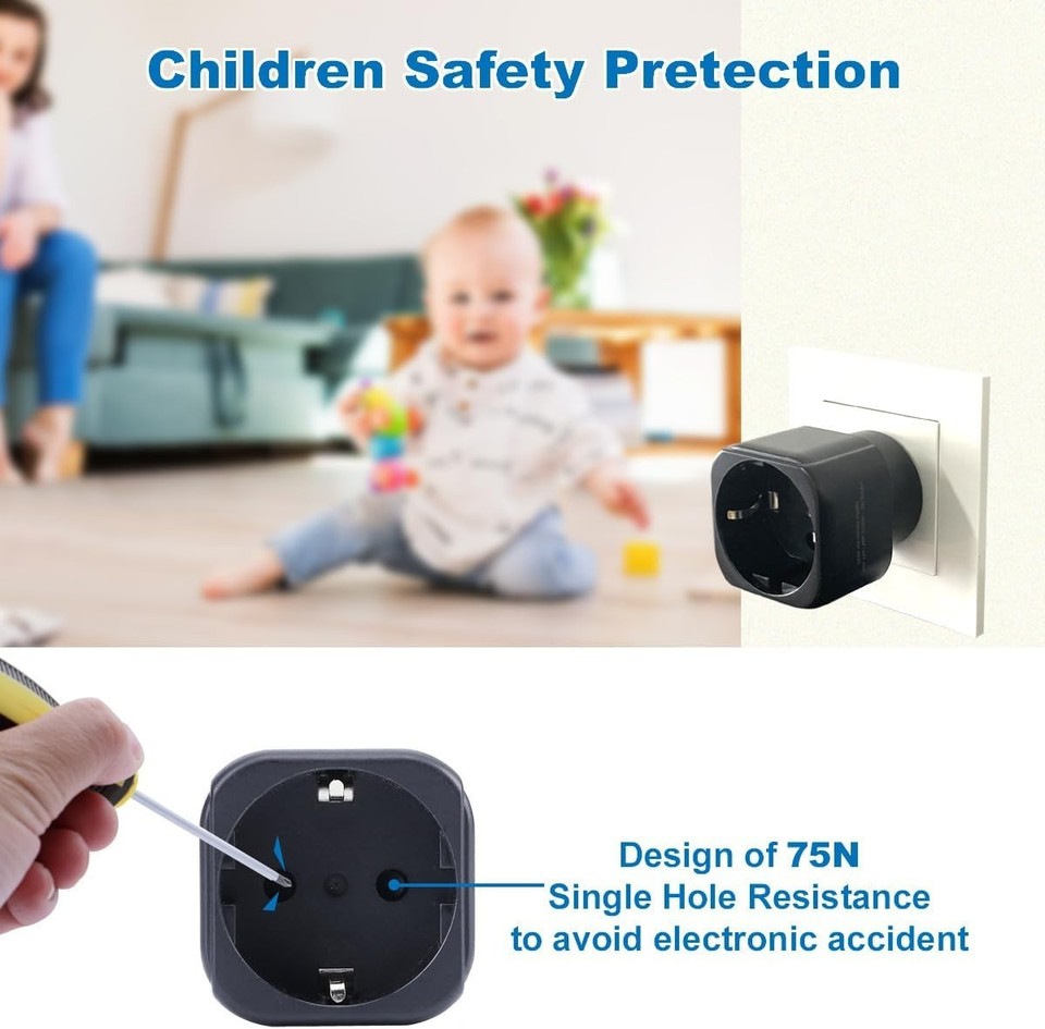 Europe to Australia/New Zealand Plug Adapter, EU Schuko Type C/E/F Plug ...