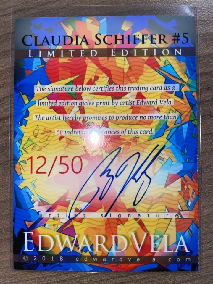 CLAUDIA SCHIFFER #5 Sketch Card Limited 12/50 Edward Vela Hand Signed ...
