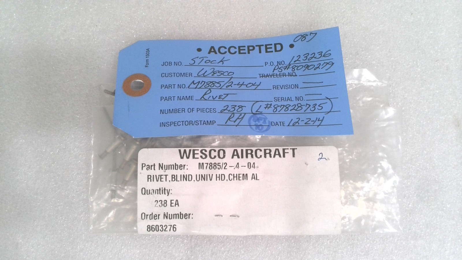 MILITARY STANDARDS M7885/2-4-04 RIVET (LOT OF 10) | eBay