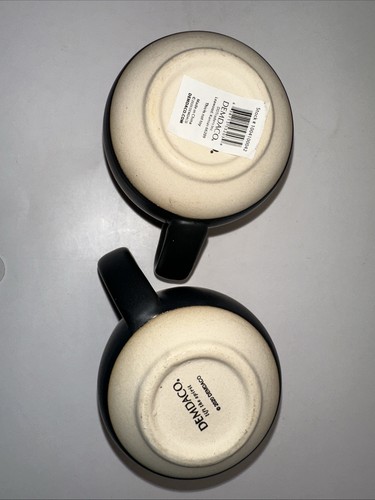 MINI DEMDACO 3-4 OZ COFFEE ESPRESSO MUGS CUPS (2) STONEWARE 2020 Never ...