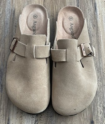 Asgard Women Suede Clogs Mules Arch Support Potato Shoes Cork Footbed ...