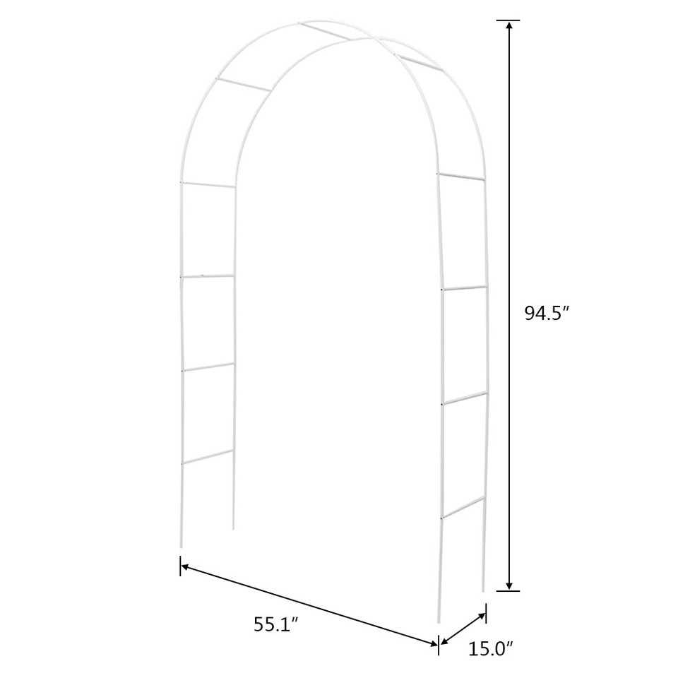 7.9FT Lightweight Metal Arch Wedding Garden Bridal Party Arbor Arches ...