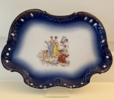 Antique 1890s irregular shaped Austrian Victoria plate; 11" width x 8 ...