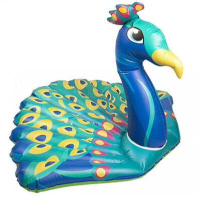 NOVELTY QUALITY FUNKY PEACOCK INFLATABLE SWIM POOL FLOAT RAFT LILO ...
