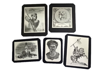 5 Antique Book ENGRAVINGS Prints Old Historical Medieval Artwork Paper ...