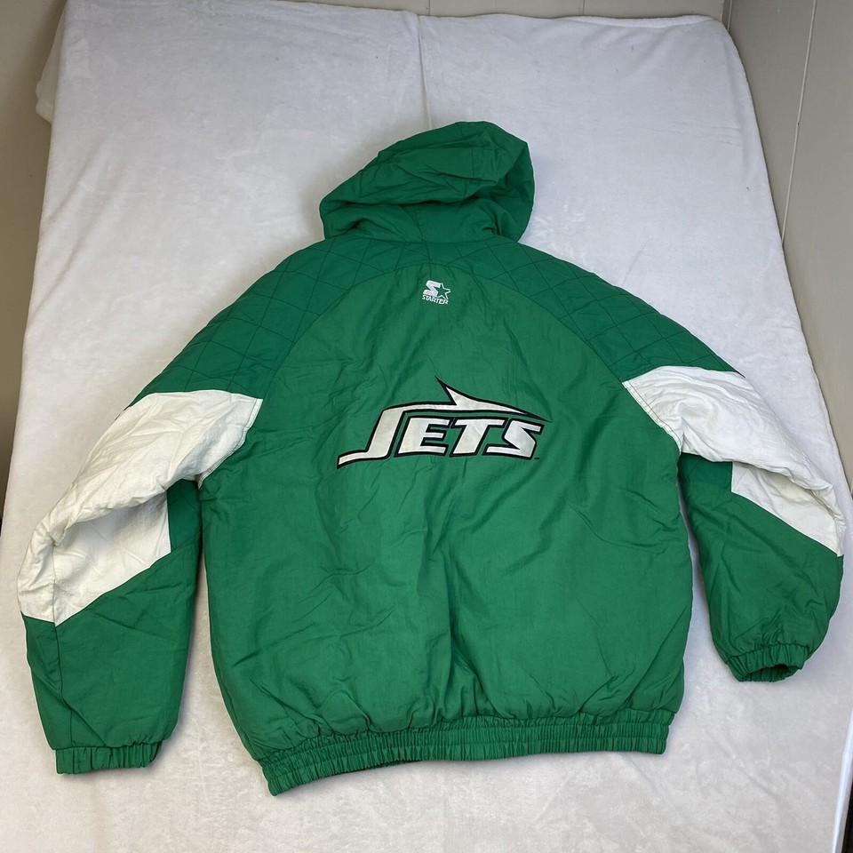 New York Jets Starter Jacket Mens 2XL Full ZIp Hoodie Coat NFL Vintage ...