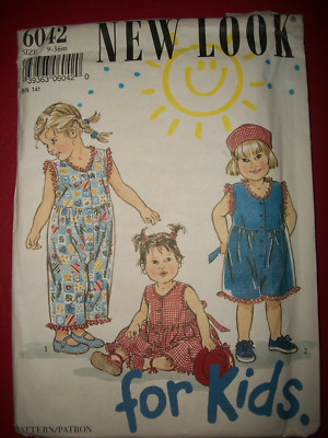 Infant New Look 6042 UNCUT Baby Toddler Pattern Dress Playsuit 9 - 36 ...
