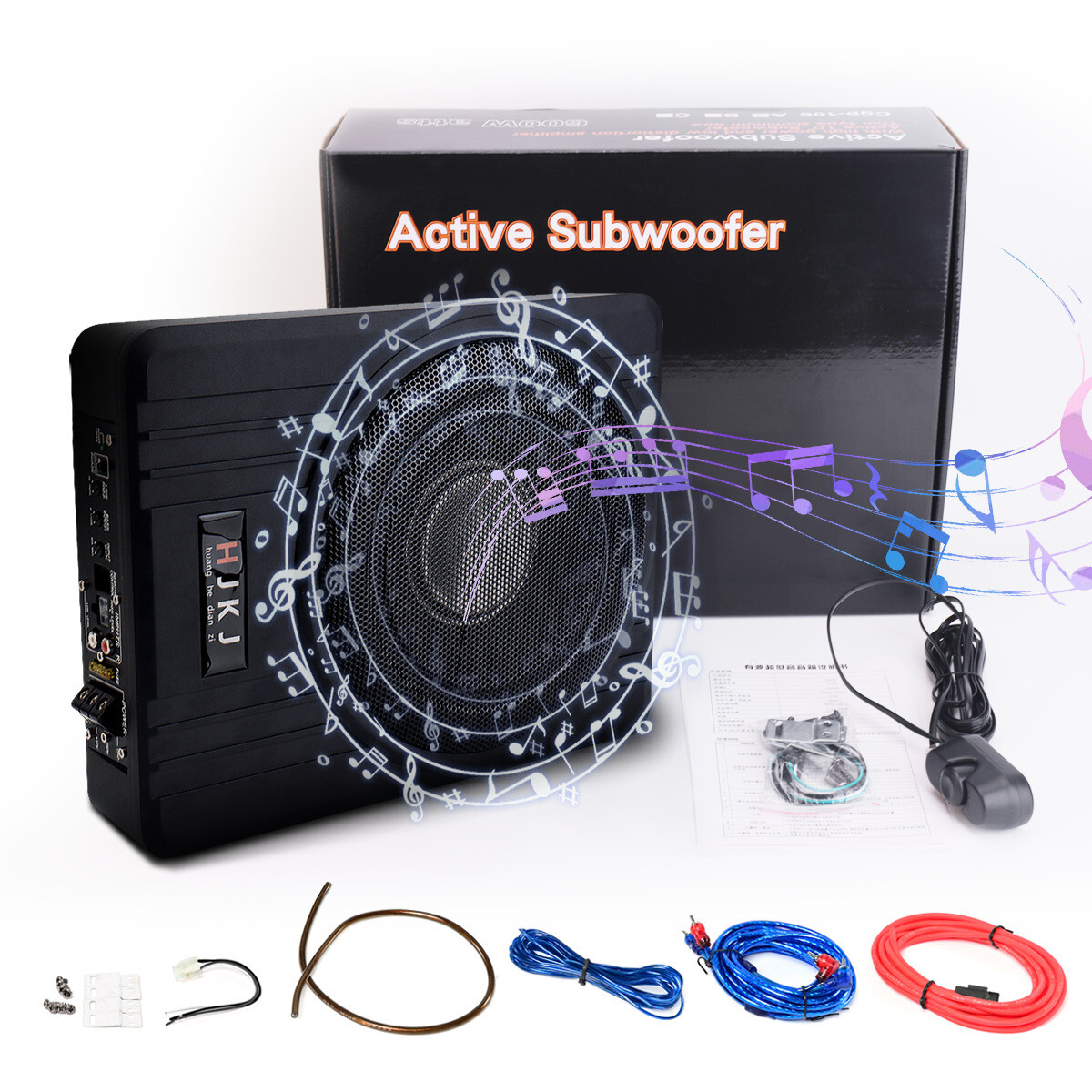 8'' 600W Active Underseat Car Bass Box Audio Subwoofer Sub Speaker ...