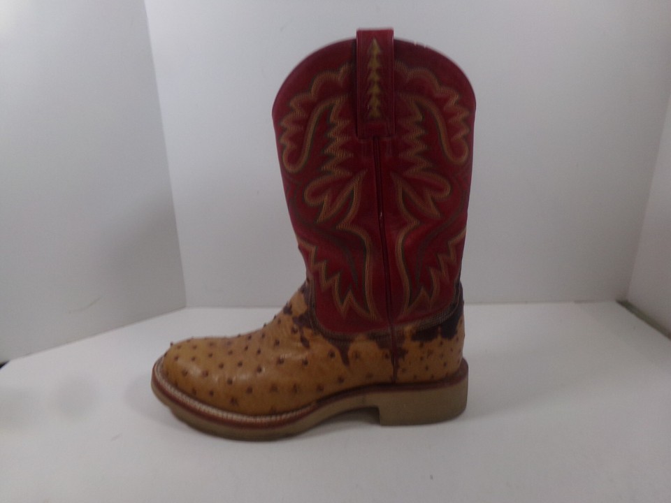 Ariat Men's Quantum Primo Full Quill Ostrich Square Toe Boot Tan (B ...