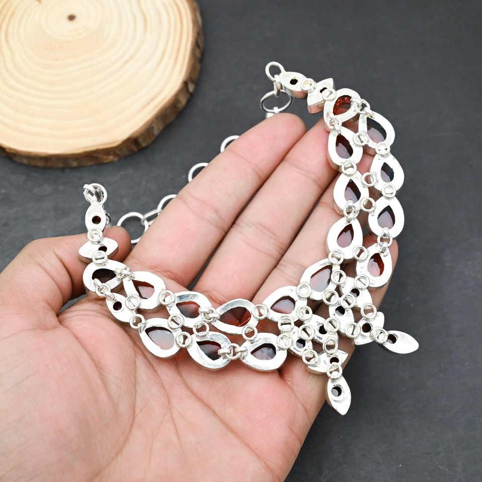 Bi-Color Tourmaline Garnet Gemstone 925 Sterling Silver Jewelry ...