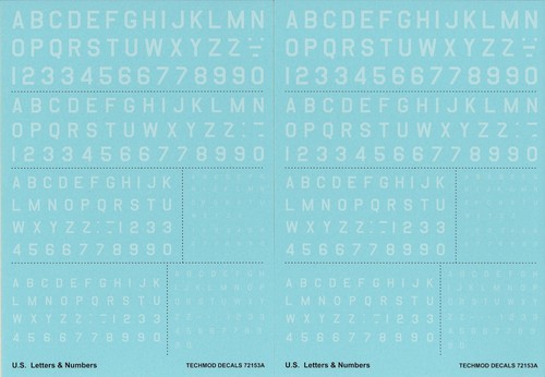 Techmod Decals 1/72 U.S.LETTERS & NUMBERS WHITE 6" - 24" | eBay