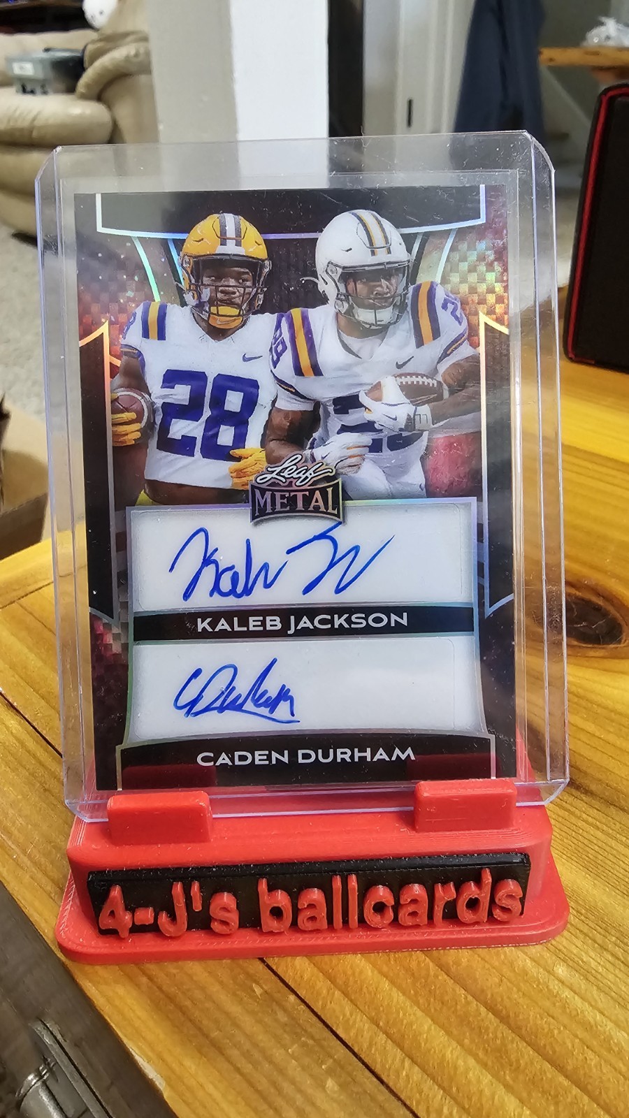 2025 Leaf Metal Red Kaleb Jackson Caden Durham RC LSU Autograph 1/1 SP ...