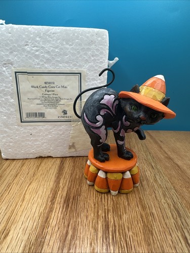 RARE - HTF Jim Shore Candy Corn Black Cat Mini 4058850 2017 Halloween ...
