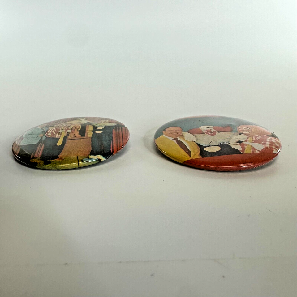 Vintage Bozo the Clown Pin Back Buttons 70s Cookie Cuddly Dudley ...